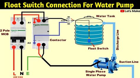 Float Switch Wiring Diagram For Water Pump Automatic On Off Youtube