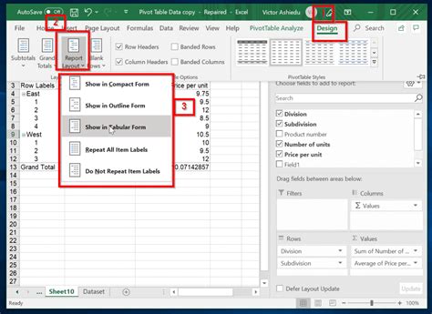Excel Pivot Table Tabular Layout Lasipretty