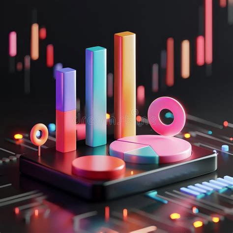 3d Render Icon Histogram With Colorful 3d Elements Showcasing Data