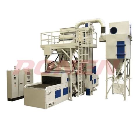 spring automatic loading unloading crawler type shot blasting machine
