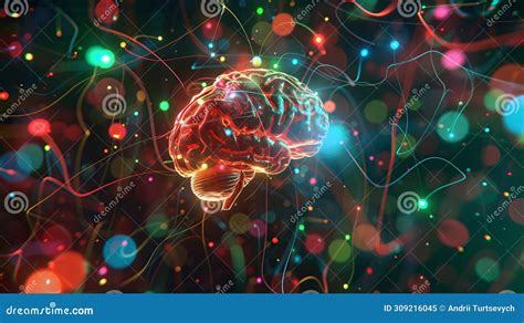 Illuminated Human Brain Amidst Neural Connections Depicting Cognitive Activity And Mental