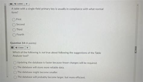 Solved An Unnormalized Form Might Have The Designation 1nf