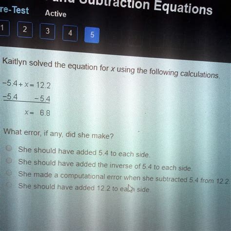 [get answer] kaitlyn solved the equation for x using the following