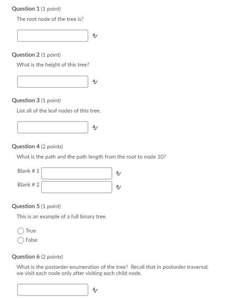 solved given the following binary tree answer the following
