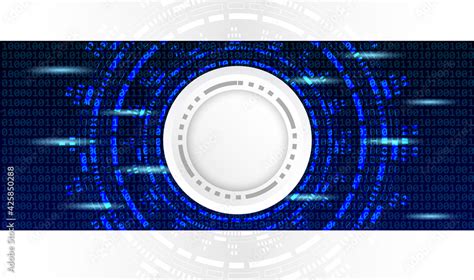 Futuristic Technology Concept Gear Wheel Binary Code Numbers