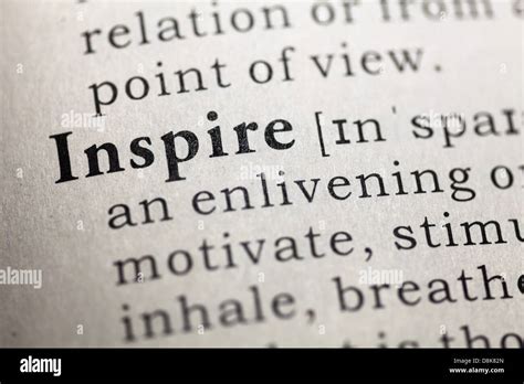Dictionary Definition Of The Word Inspire Stock Photo Alamy