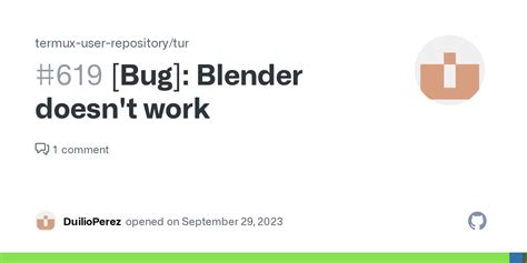 [bug] blender doesn t work · issue 619 · termux user repository tur