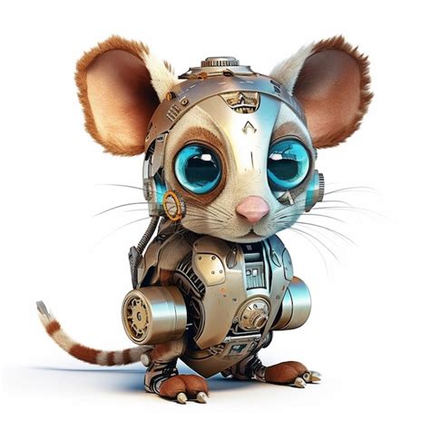 Premium Ai Image A Mouse Wearing A Robot Suit Is Sitting On A White