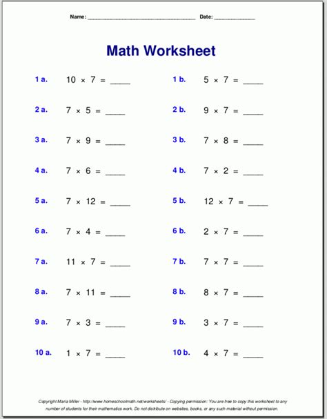 Printable Spreadsheets Made Easy Throughout Free Math Worksheets — Db