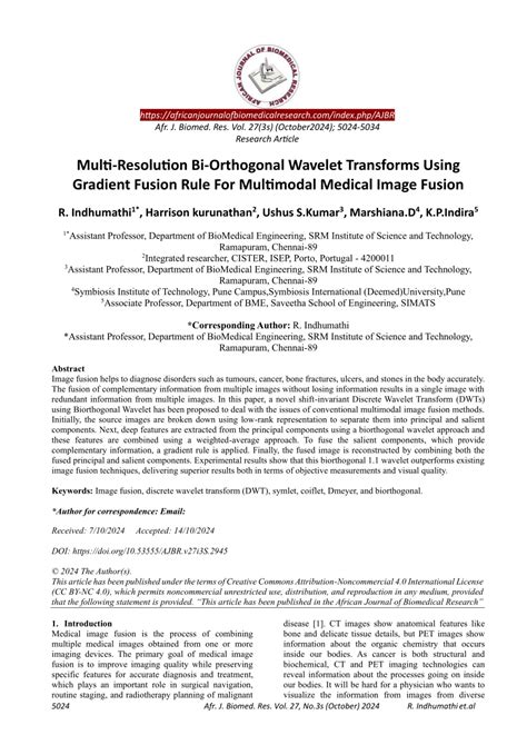 Pdf Multi Resolution Bi Orthogonal Wavelet Transforms Using Gradient Fusion Rule For