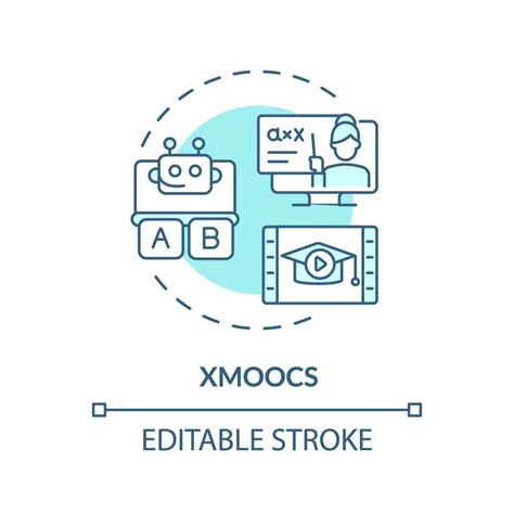 2d Editable Blue Icon Xmoocs Concept Monochromatic Isolated Vector