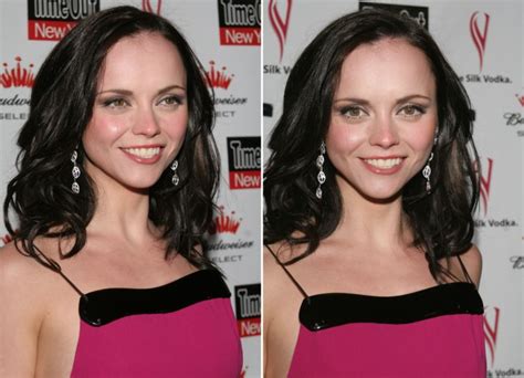 Christina Ricci S Long Hair Tapered To Form A V Between The Shoulder Blades