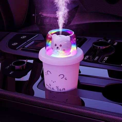 귀여운 다채로운 가습기 데스크탑 소형 가정용 공기 아로마 디퓨저 무소음 분무기 충전식 미니 공기 청정기 350ml Aliexpress