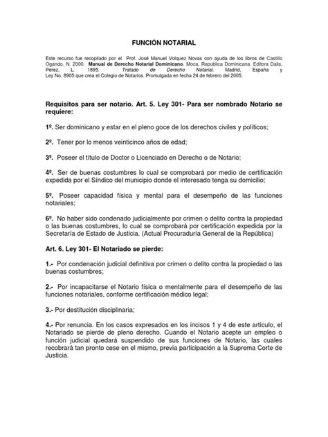 Funcion Notarial Pdf Virtud Ley Común