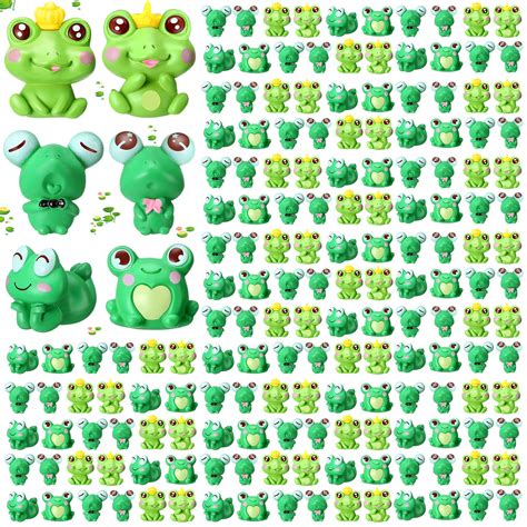 Halloscume 120 Pcs Mini Frogs Cute Frog Miniature Figurines Tiny Frog