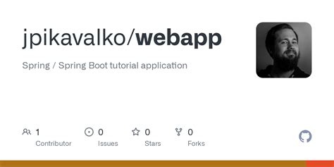 GitHub Jpikavalko Webapp Spring Spring Boot Tutorial Application