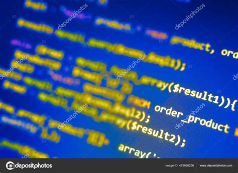Programming Php Laptop Computer Screen Web Backend Software Development Php Stock Photo