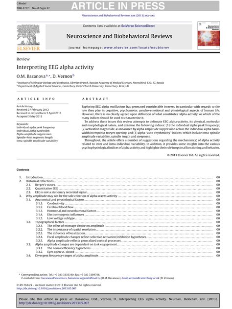 Pdf Interpreting Eeg Alpha Activity
