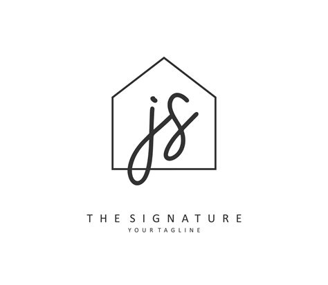 J S Js Initial Letter Handwriting And Signature Logo A Concept Handwriting Initial Logo With