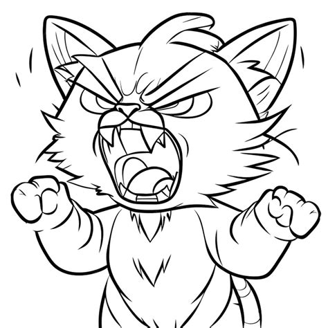 Very Angry Cat Vector Illustration Line Art Premium Ai Generated Vector