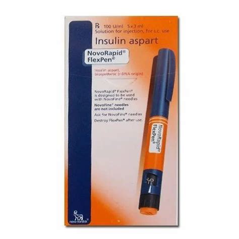 Novorapid Flexpen Insulin Aspart Insulin Injection Pen Packaging Size 5 3 Ml 100 Iu Ml At