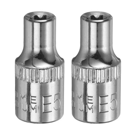 Uxcell 2pcs E Torx Socket 1 4 Drive E5 External Torx Deep Socket Cr V Star Socket 1 Length
