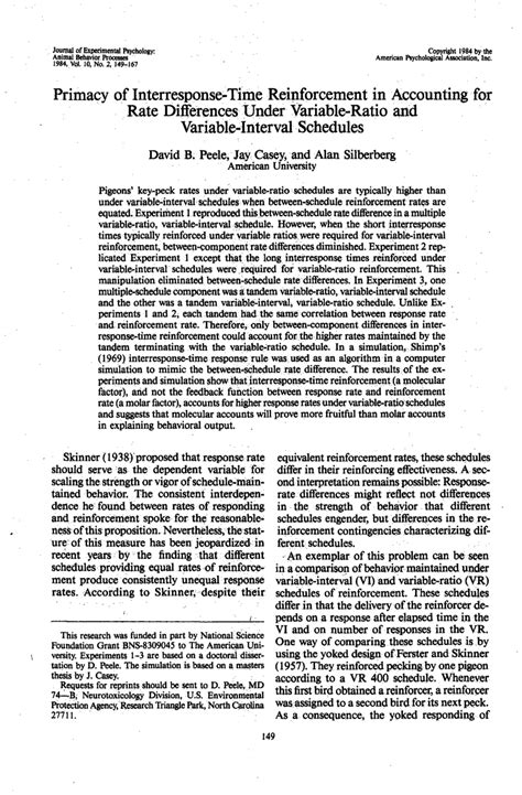 Pdf Primacy Of Interresponse Time Reinforcement In Accounting For Rate Differences Under