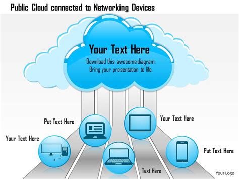 0814 Public Cloud Connected To Networking Devices Showing Connectivity Ppt Slides Graphics