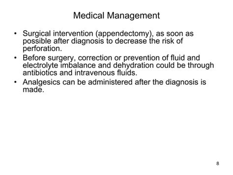 Appendicitis Pathophysiology And Its Management Ppt