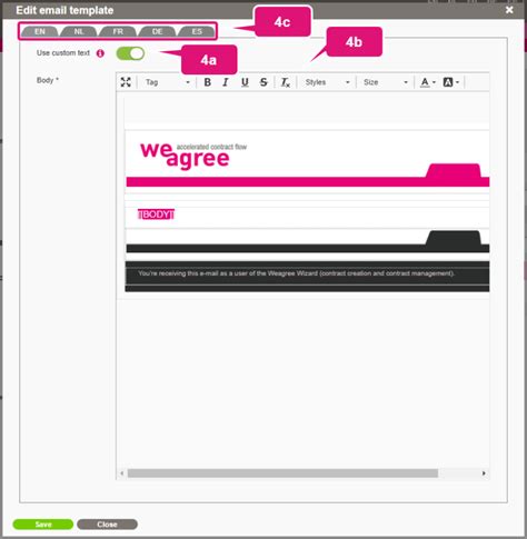 Organising Notification Templates Weagree