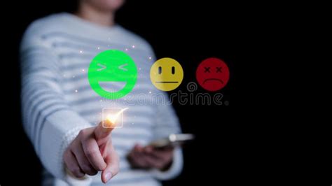 Customer Review Satisfaction Feedback Survey Concept Finger Of User Touching Check Mark And