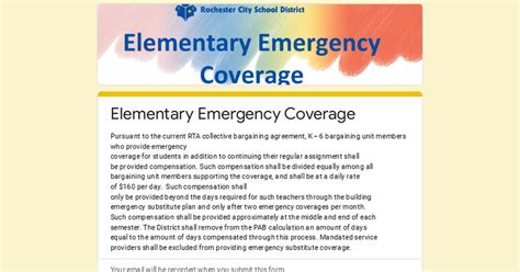 Elementary Emergency Coverage