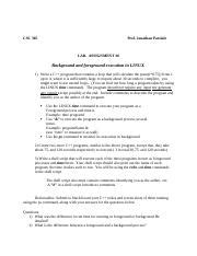 CSC Background And Foreground Execution In LINUX C Course Hero