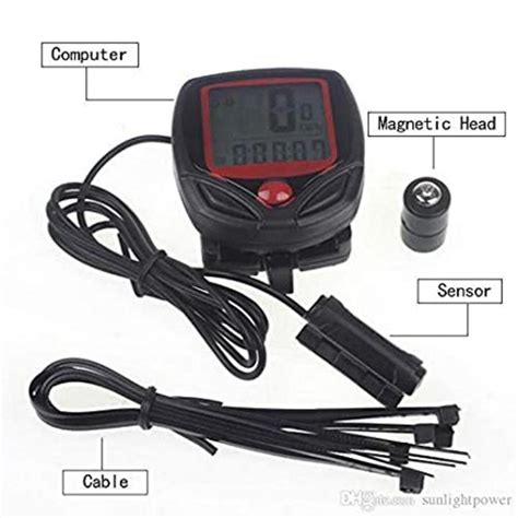 Original Bicycle Cycle Computer Cyclometer Speedometer 15f Black Red