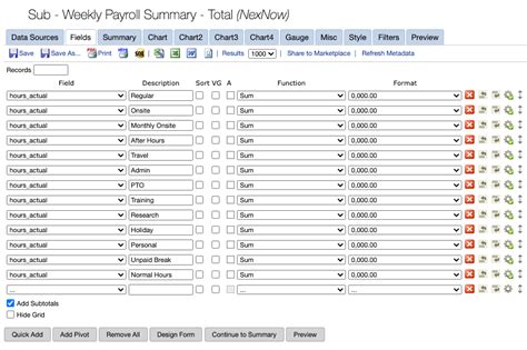 Time Summary By Work Type In Report Writer Nexnow