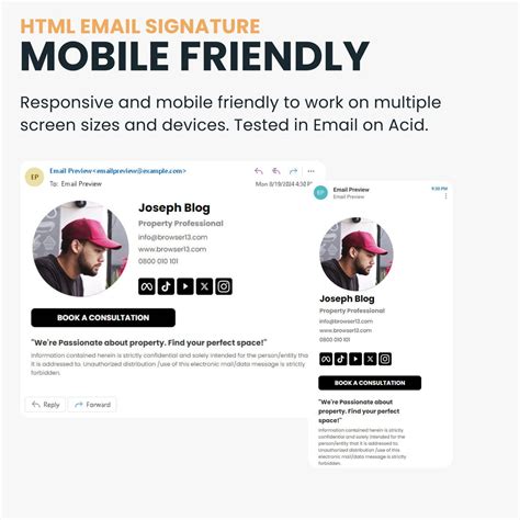 HTML Email Signature Template Email Template Editable Signature Template Email Design Clickable