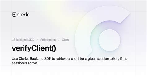 Js Backend Sdk Verifyclient