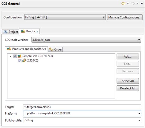 ccs cc1310 correct way to create new project sub 1 ghz forum sub 1