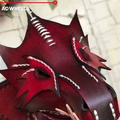 Handmade Leather Dragon Wall Mount