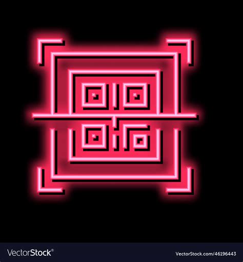 Scanning Qr Code Neon Glow Icon Royalty Free Vector Image