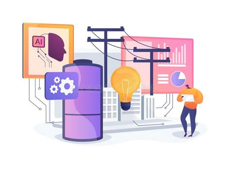 Ai Enhanced Energy Grid Management Abstract Concept Vector Illustration