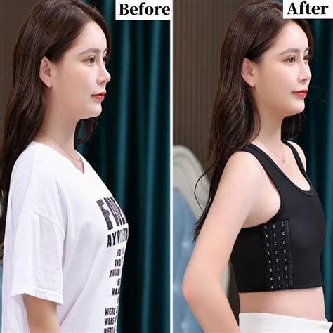 Women Breathable Chest Breast Binder Side Buckle Short Vest Tops Chest