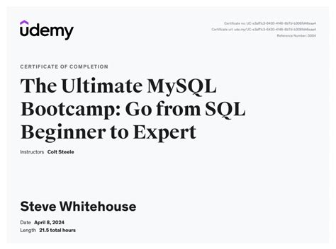 udemy the ultimate mysql bootcamp go from sql beginner to expert