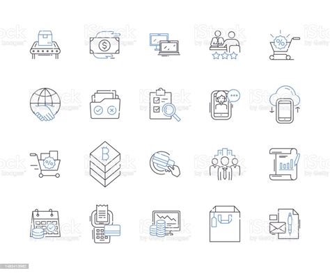 시장 금융 개요 아이콘 모음입니다 금융 시장 투자 거래 주식 채권 이익 벡터 및 일러스트레이션 개념 세트 수익 모금 신용 선형 기호 가계에 대한 스톡 벡터 아트 및 기타