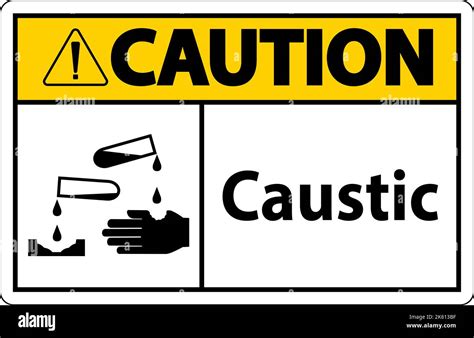Caution Caustic Symbol Sign On White Background Stock Vector Image