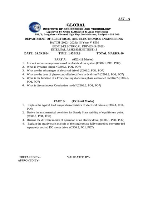 Ed Iat 1 Qp Pdf Steady State Electronics