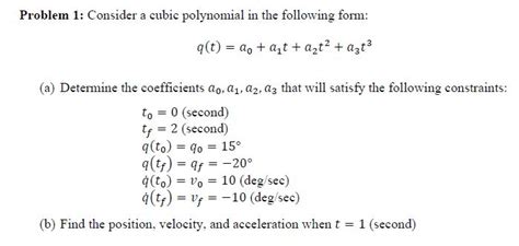 Solved Consider A Cubic Polynomial In The Following Form Chegg