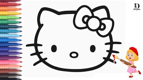 How To Draw And Color Hello Kitty Step By Step Hello Kitty Easy Draw