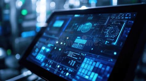 Futuristic Control Panel Monitoring Production Process In High Tech