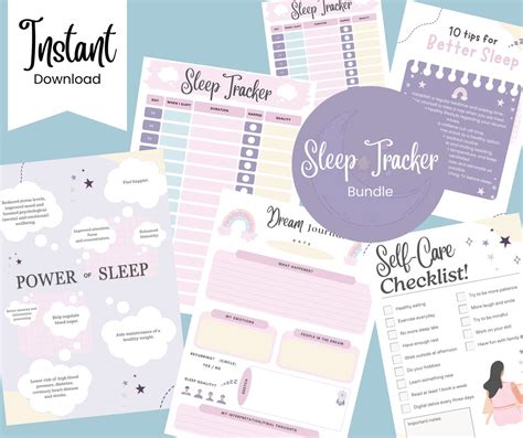 Sleep Hygiene Worksheets Sleep Journal Sleep Habits Sleep Cycle Downloadable Health